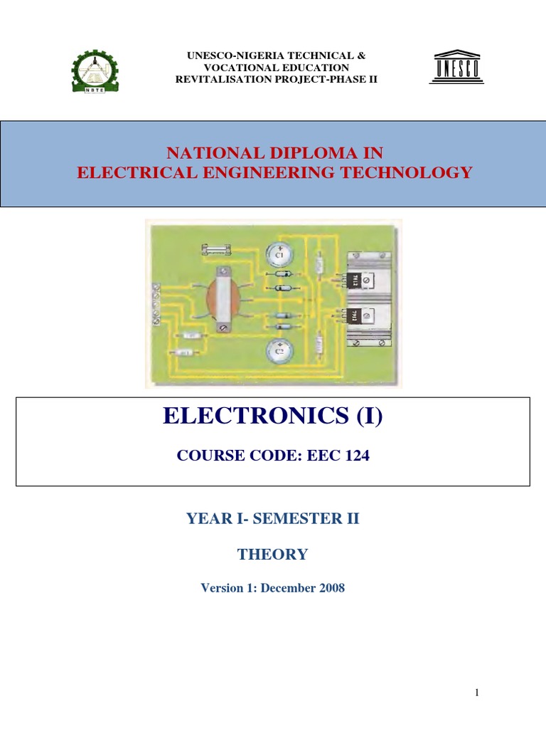 EEC 124 Electronics 1theory PDF | PDF | P–N Junction | Diode