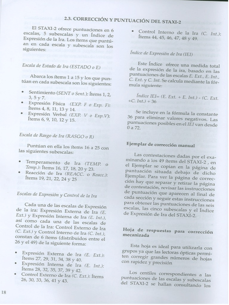 STAXI-2 Corrección e Interpretación PDF | PDF