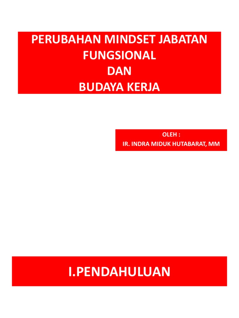 Perubahan Mindset Dan Budaya Kerja | PDF