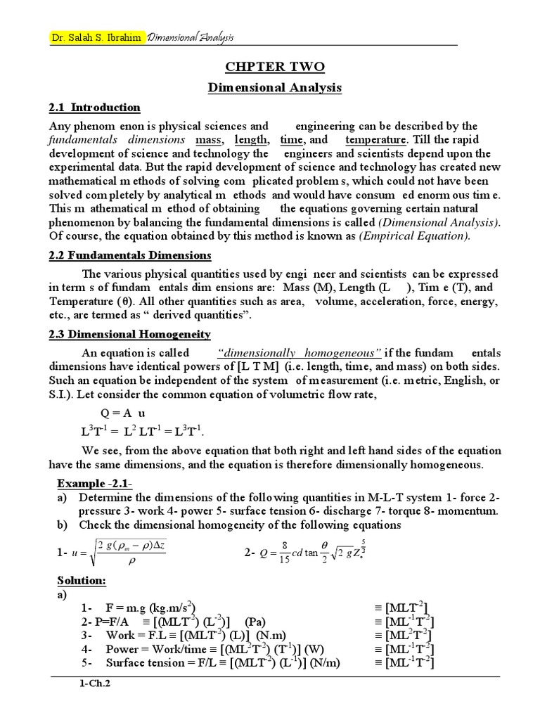 Dimensional Analysis PDF | PDF | Pressure | Classical Mechanics