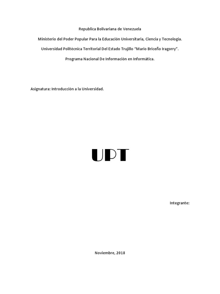 UPTT: Transformación Universitaria en Venezuela | PDF | Venezuela ...