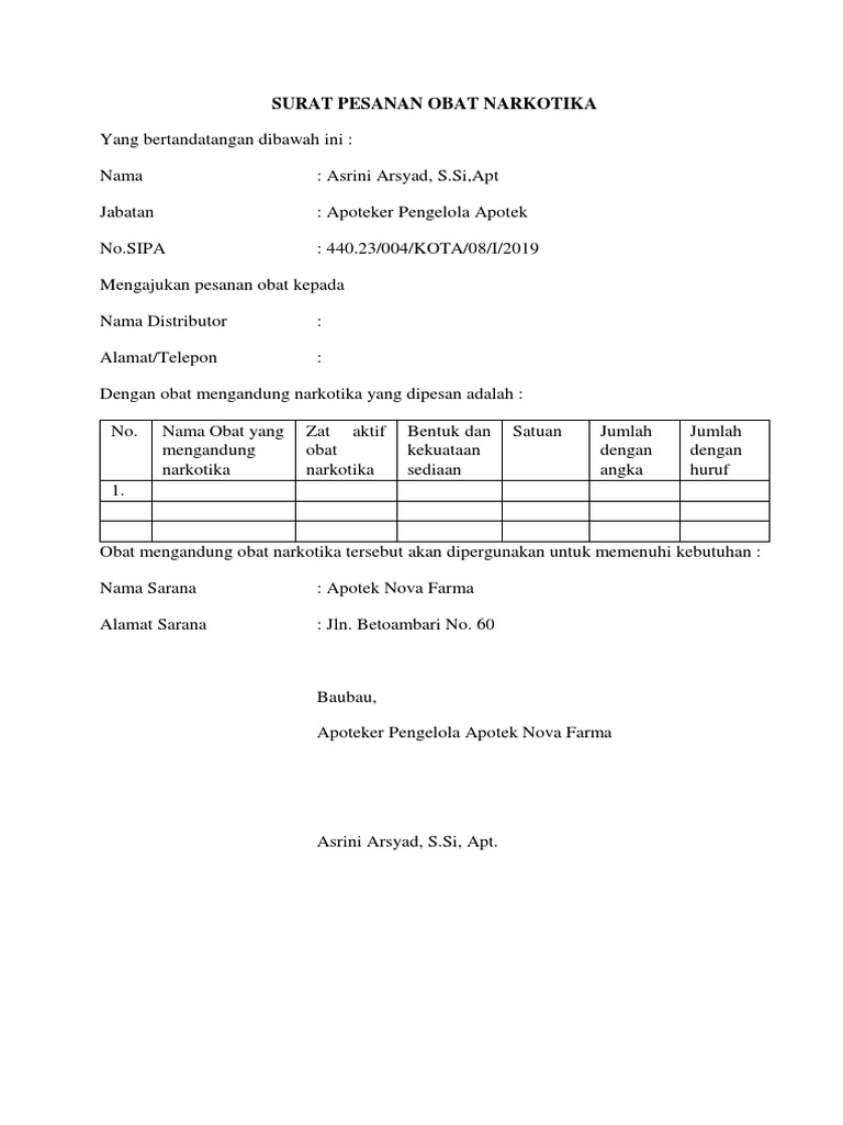 Blangko Surat Pesanan | PDF