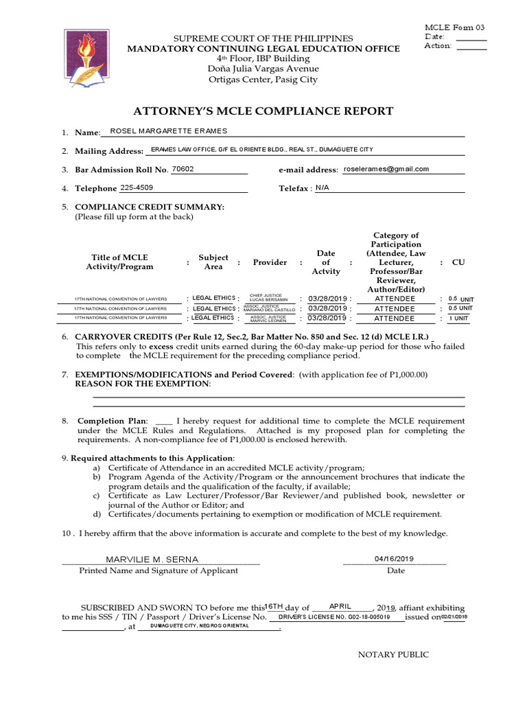 Mcleformno03 Erames No.1 | PDF | Lawyer | Government Information
