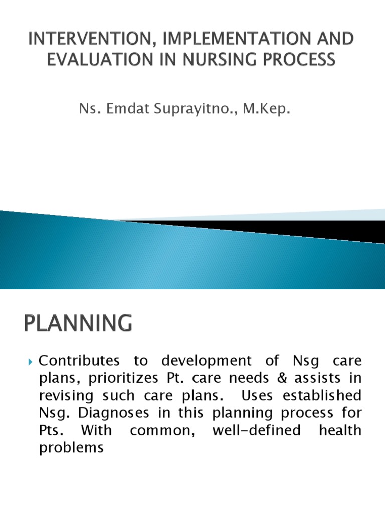 Implementation, Evaluation Nursing | PDF