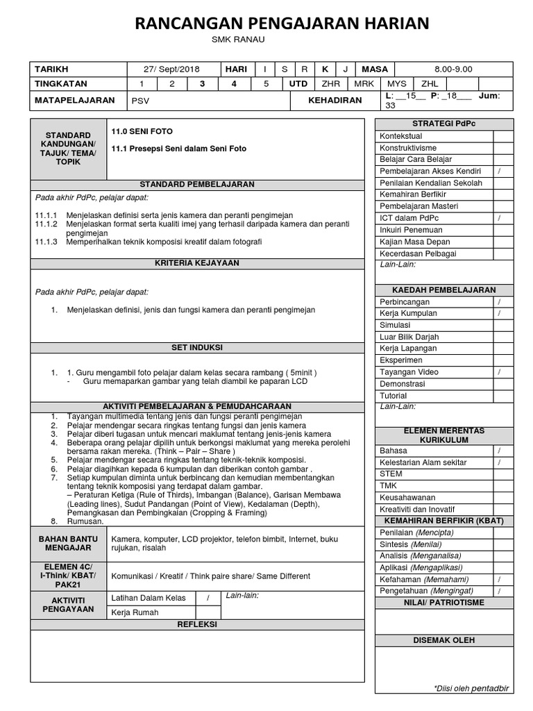 RPH PSV Seni Foto | PDF
