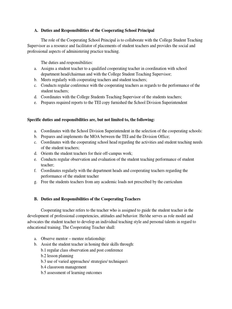 Principal's Role in Student Teaching | PDF | Educational Assessment ...