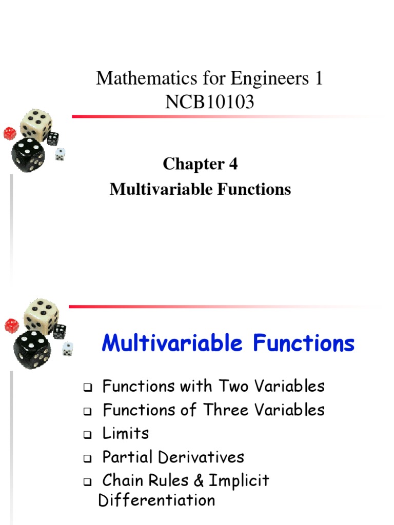 Chapter 4 Multivariable Functions Pdf Function Mathematics