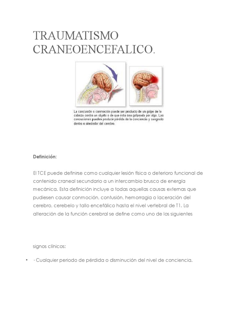 TCE: Síntomas, tipos y primeros auxilios | PDF | Lesión | Coma