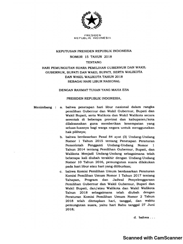 Kepres No 15 2018 PDF | PDF
