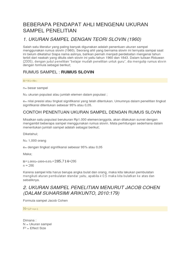 Rumus Sampling | PDF