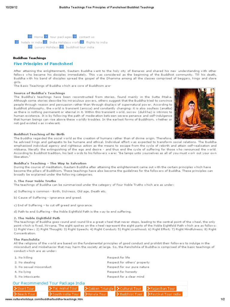 Five Principles of Panchsheel Buddhism | PDF | Noble Eightfold Path ...