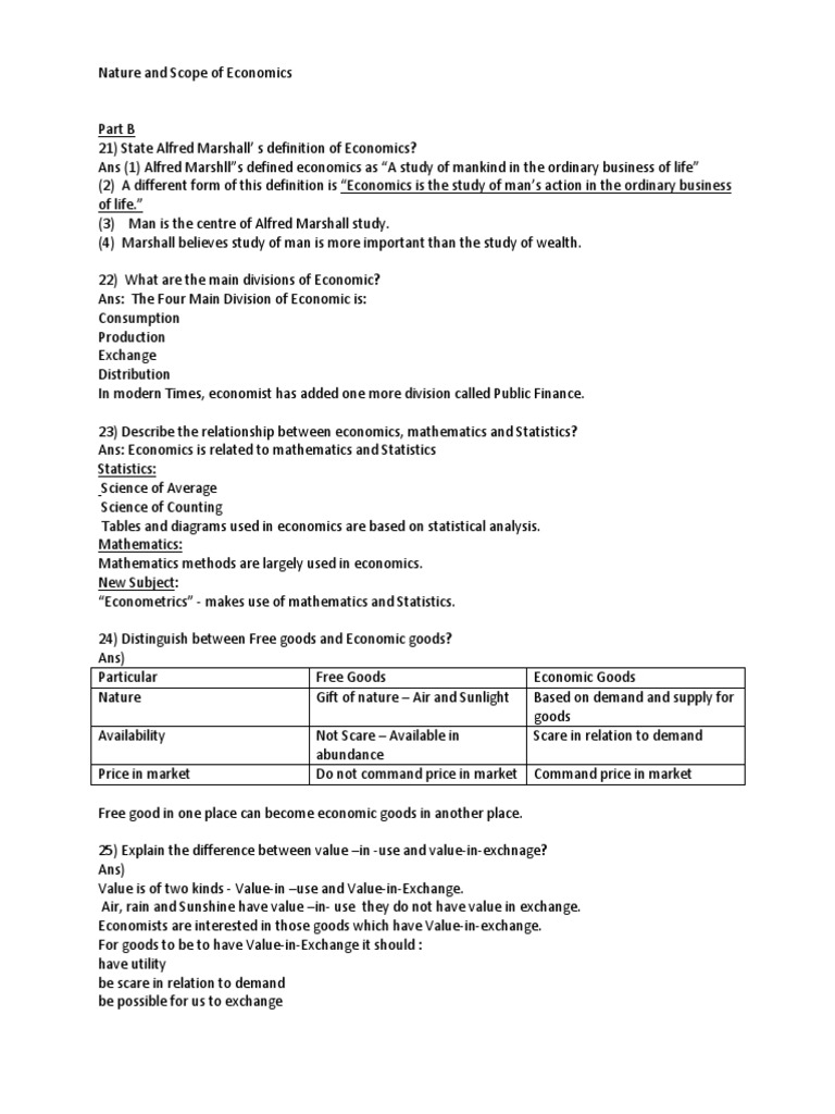 Nature and Scope of Economics Explained | PDF | Supply And Demand ...