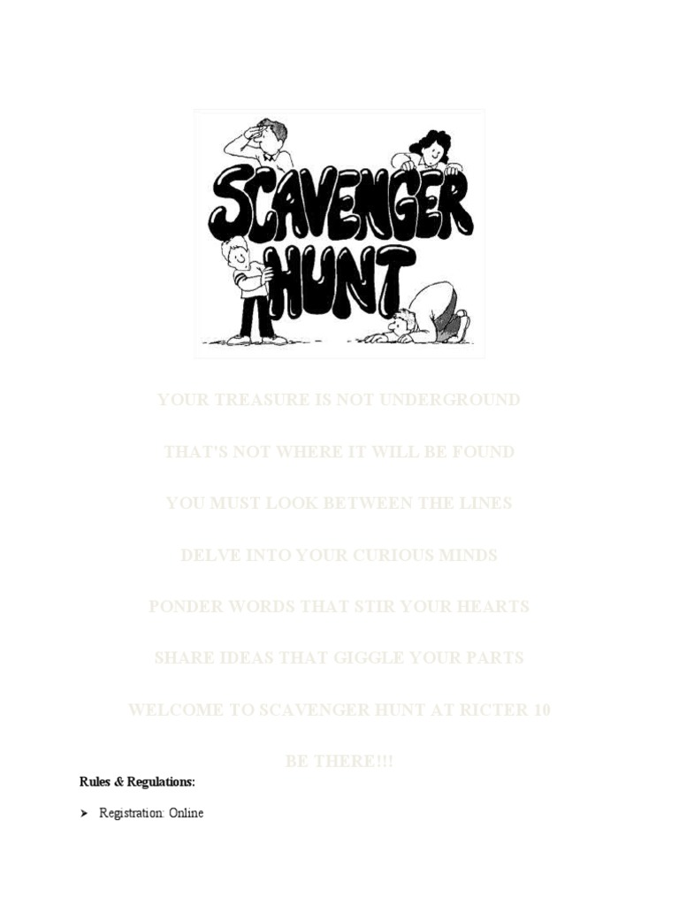 Scavenger Hunt | PDF | Career & Growth
