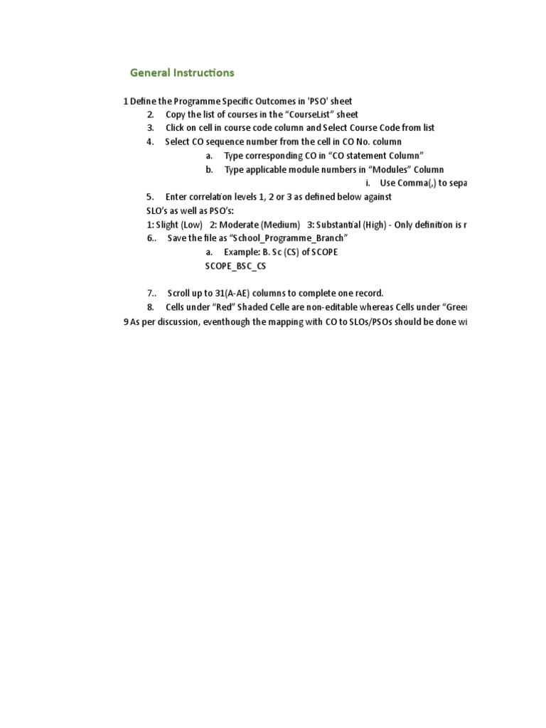 B. SC Template For CO - PO-PSO Mapping-Computerarchitecture | PDF ...