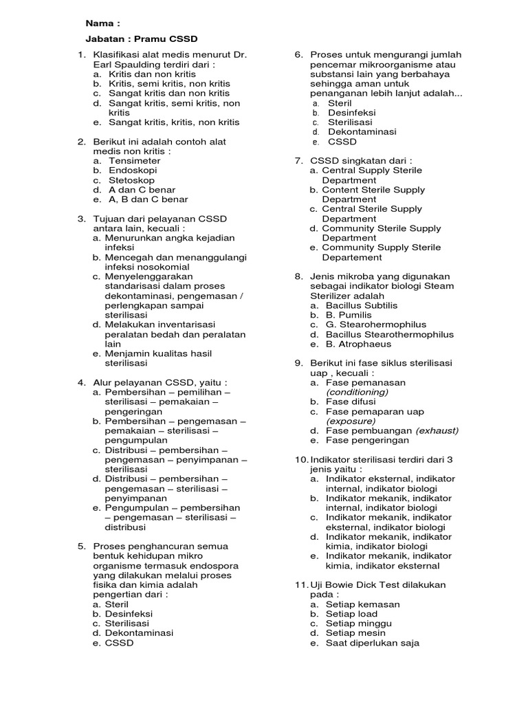 KLASIFIKASI ALAT MEDIS DAN PROSES CSSD | PDF