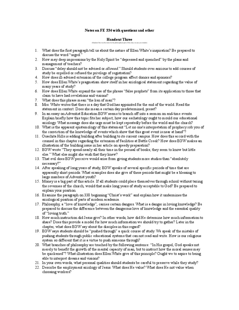 Notes On FE 334 With Questions and Other Handout Three | Download Free ...