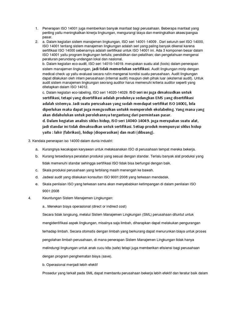 Q&A Seri ISO 14000 PDF | PDF | Bisnis | Pengelolaan Keuangan & Uang