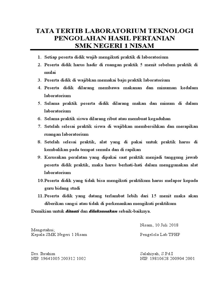 Tata Tertib Lab | PDF