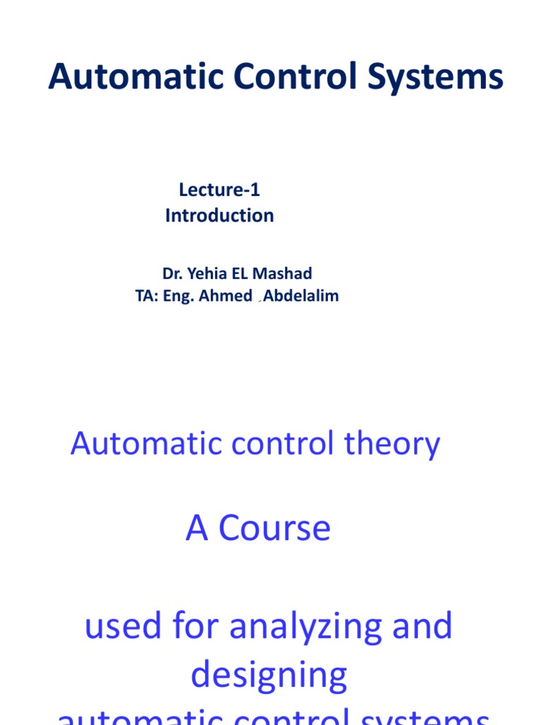 Lecture - 1 Introduction To AC PDF | PDF | Control Theory | Control System