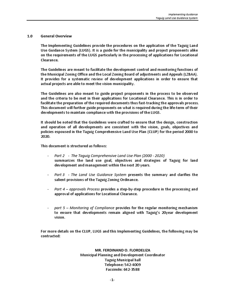 Taguig Land Use Guidance System Overview | PDF | Zoning | Mixed Use ...