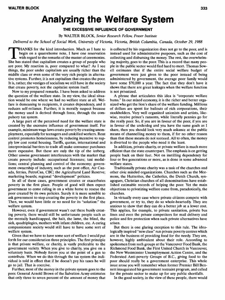 Block - Welfare System | PDF | Welfare State | Agriculture