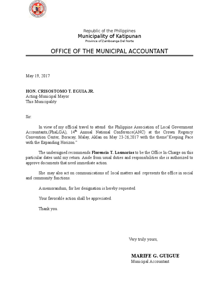 Leter Request For Oic | PDF | Government