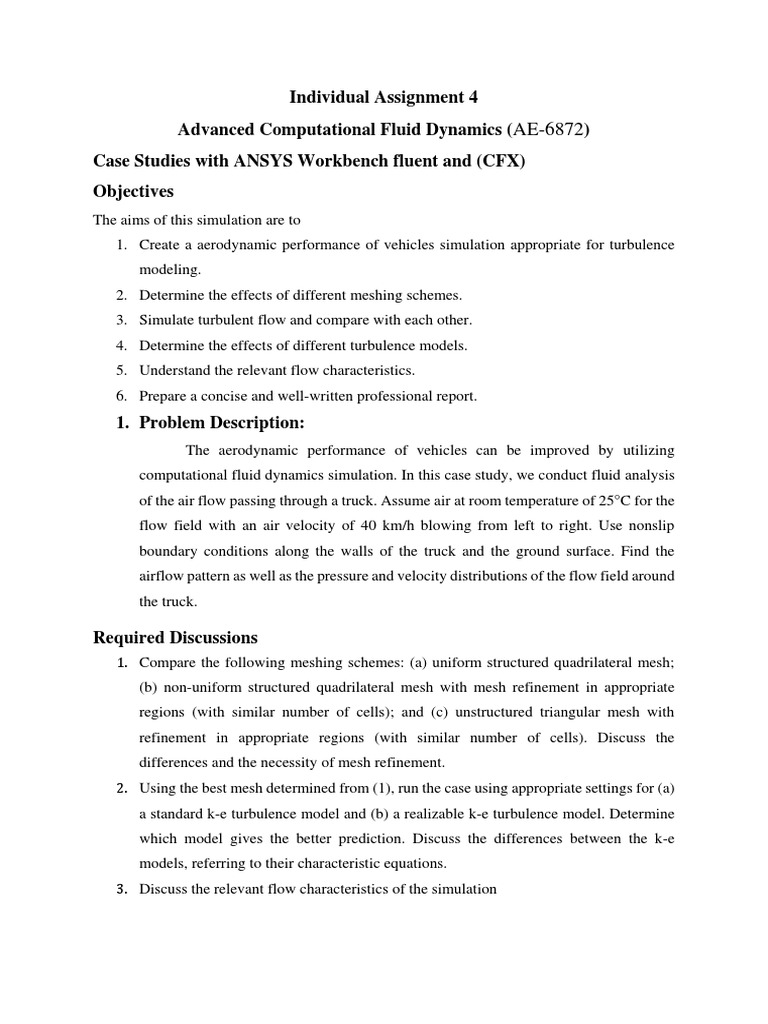 Individual Assignment 4 | PDF | Computational Fluid Dynamics | Fluid Dynamics