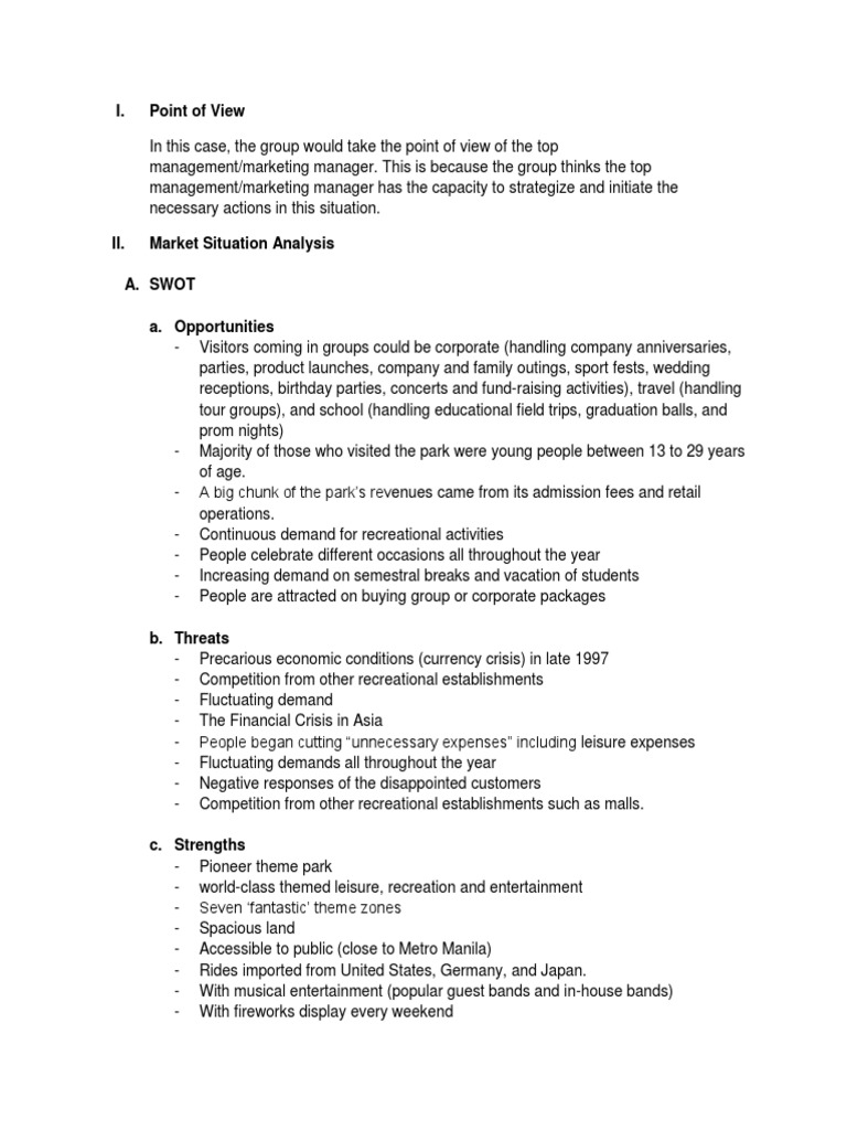 Theme Park Case Study PDF | PDF | Amusement Park | Pricing
