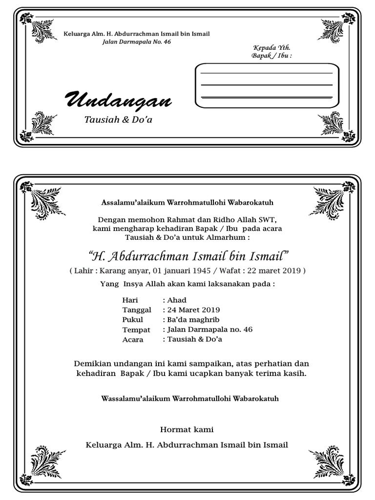 Undangan Tausiah | PDF
