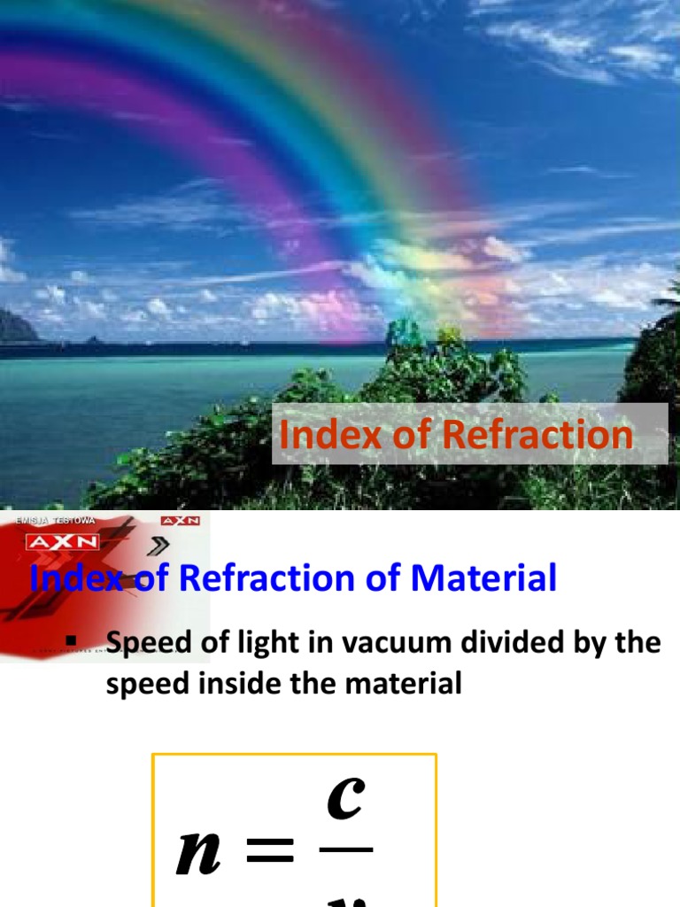 Index of Refraction Lecture | PDF | Refraction | Reflection (Physics)
