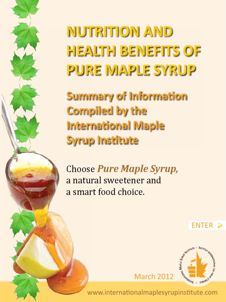 Nutrition and Health Benefits of Pure Maple Syrup PDF | PDF | Maple ...