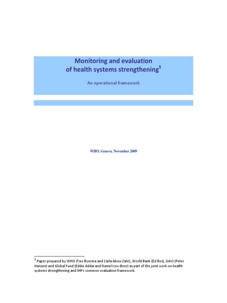 Hss Mande Framework Nov 2009 Pdf Pdf Health System Data Analysis