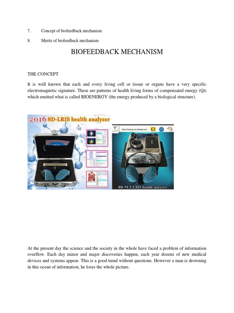 Biofeedback Mechanism: 7. Concept of Biofeedback Mechanism 8. Merits of ...