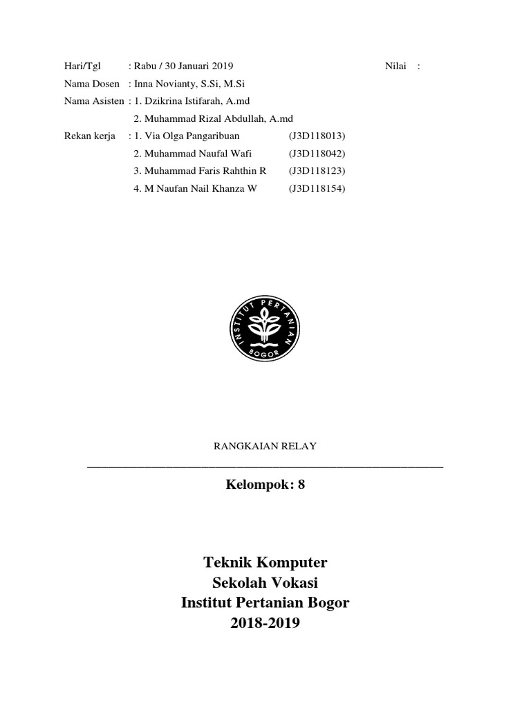 Laporan ELOG - Rangkaian Relay | PDF