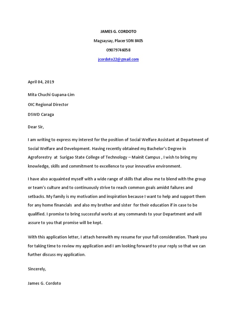 Application Letter | PDF | Behavior Modification | Learning