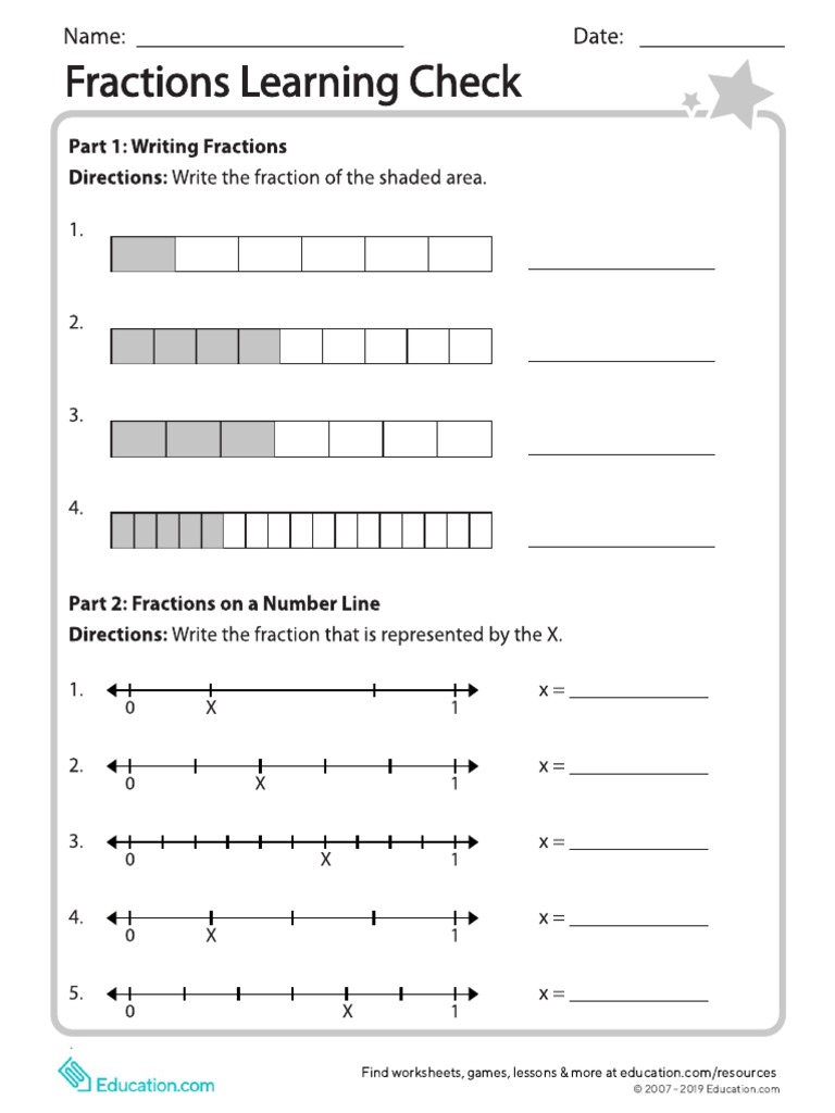 Fractions Learning Check | PDF