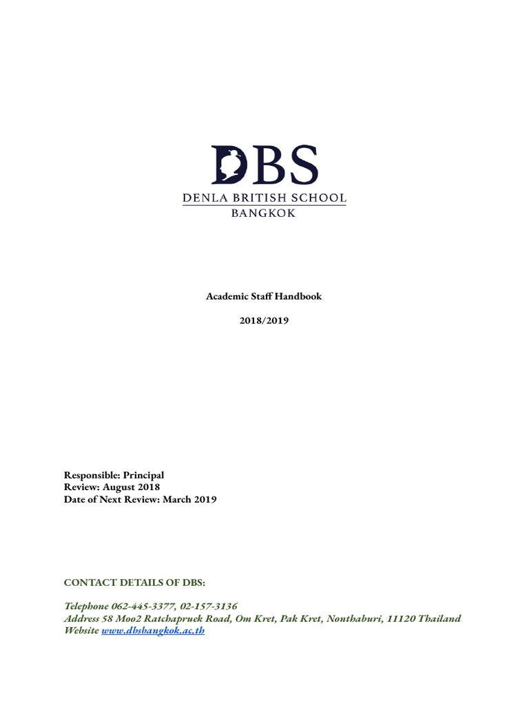 2018-19 Academic Staff Handbook | PDF | Learning | Teachers