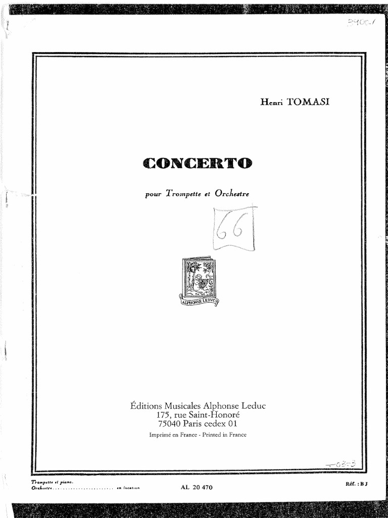 Tomasi Trumpet Concerto | PDF