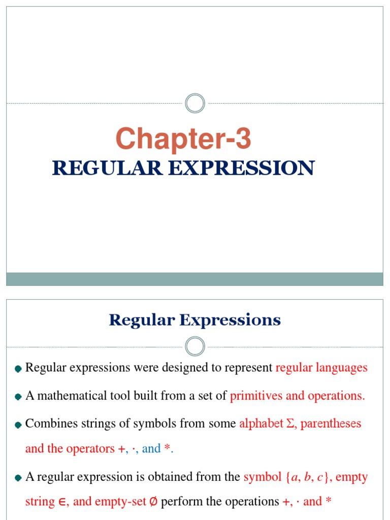 Chapter 3 Regular Expression | PDF | Regular Expression | Theory Of ...