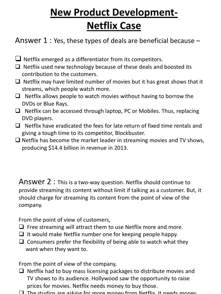 Netflix New Product Development Case Study | PDF