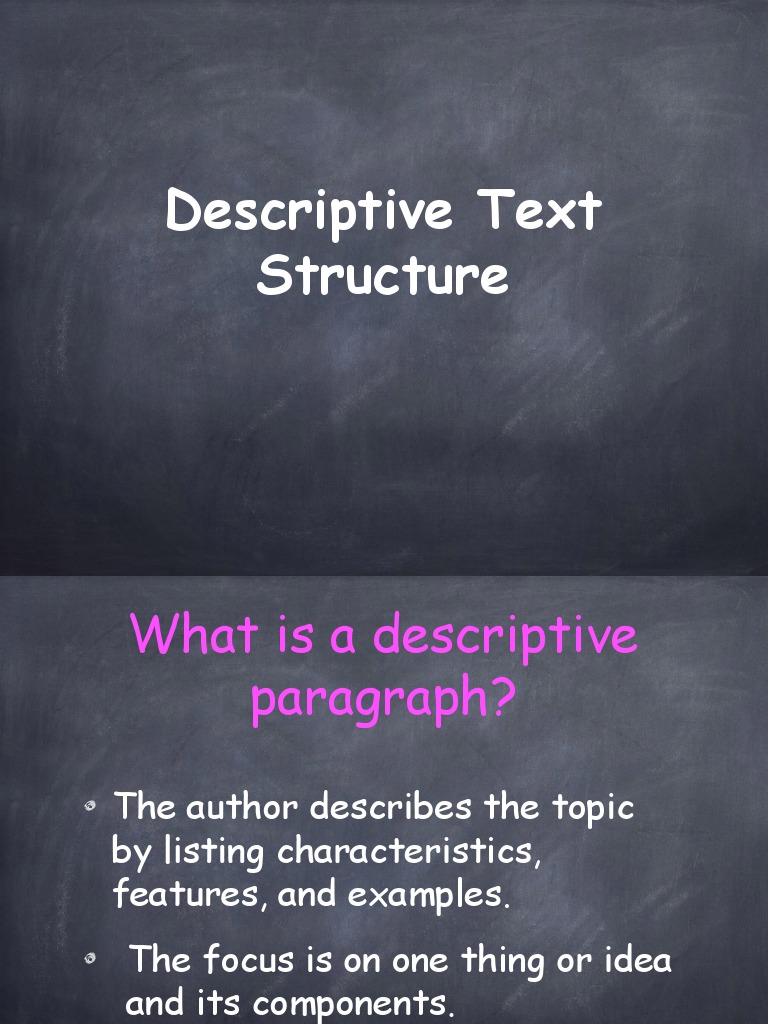 Descriptive Text Structure Introduction | PDF | Language Arts ...