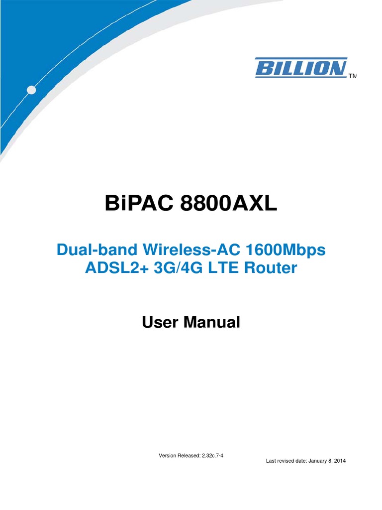BiPAC 8800AXL FM 2.32c.7 4.UM 1 04 PDF | PDF | Ip Address | I Pv6