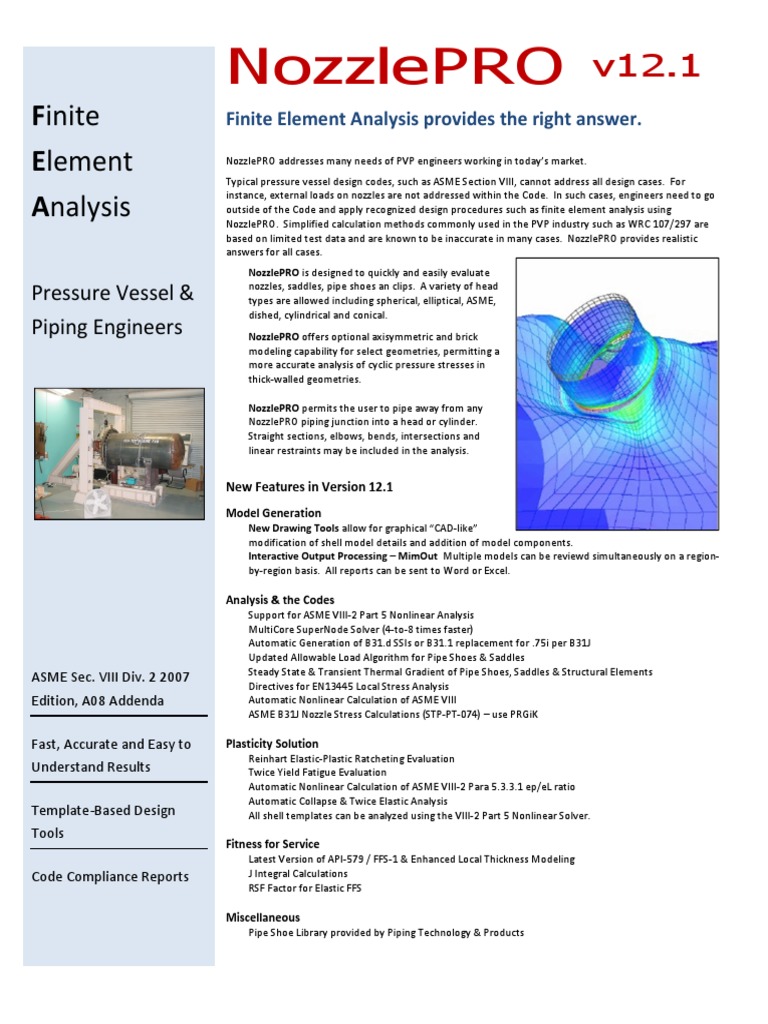 NozzlePROv12 1flyer | PDF | Fatigue (Material) | Pipe (Fluid Conveyance)
