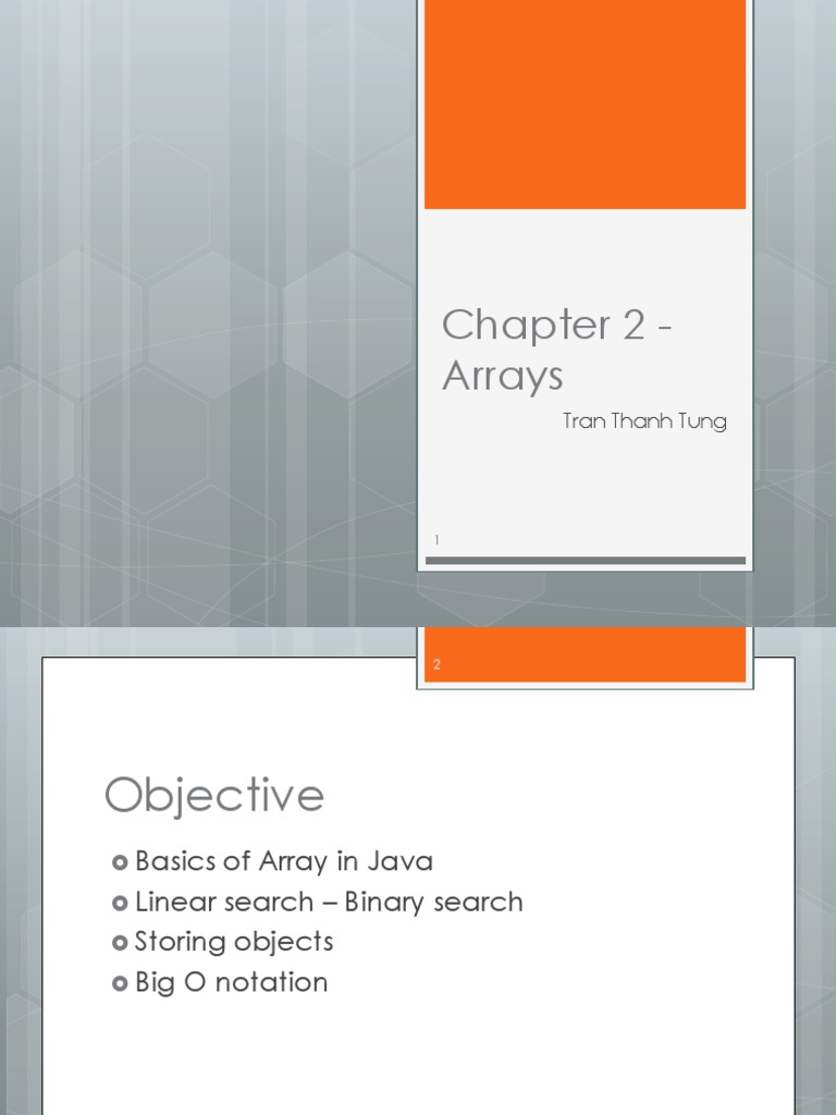 Chapter 2 - Arrays: Tran Thanh Tung | PDF | Database Index | Integer (Computer Science)