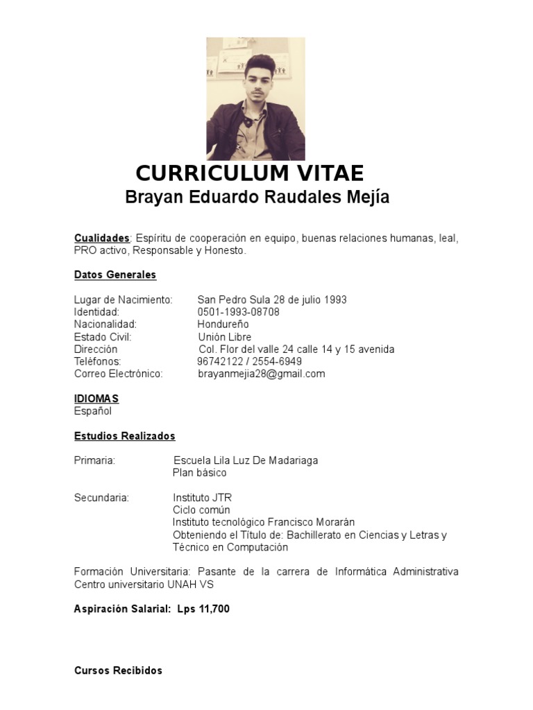 Curriculum Brayan Mejia | PDF | Crecimiento personal y profesional