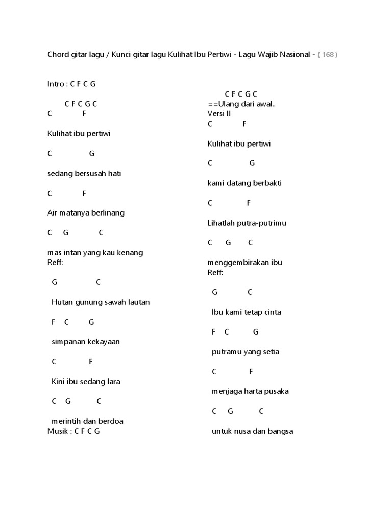 Chord Gitar Lagu | PDF