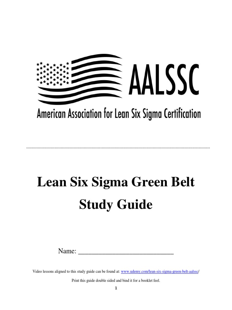 Lean Six Sigma Green Belt Study Guide: Name | PDF | Lean Manufacturing ...