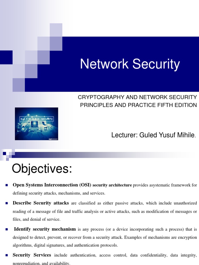 Network Security: Lecturer: Guled Yusuf Mihile | PDF | Computer ...