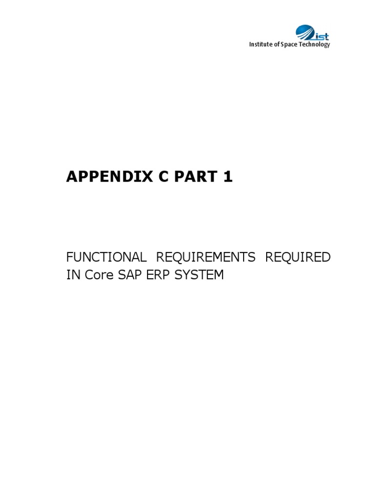 Appendix C Part 1 Functional Requirements Required in Core Sap Erp PDF | PDF | Expense ...