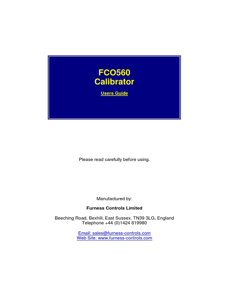 FCO560 Users Guide Issue 2a | PDF | Calibration | Pressure Measurement